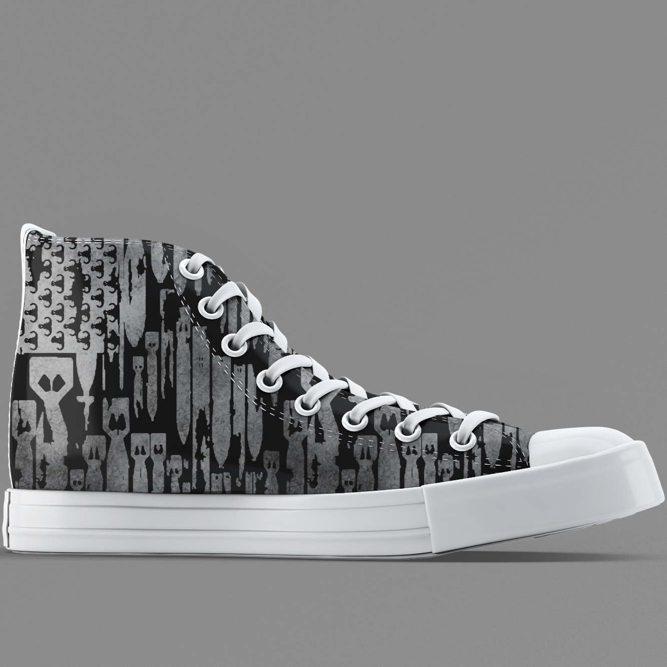 Print On Demand - High Tops - "EOD Bomb Flag" (Grey on Black) – Buffalo ...